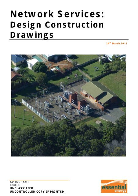 Network Services: Design Construction Drawings - Essential Energy