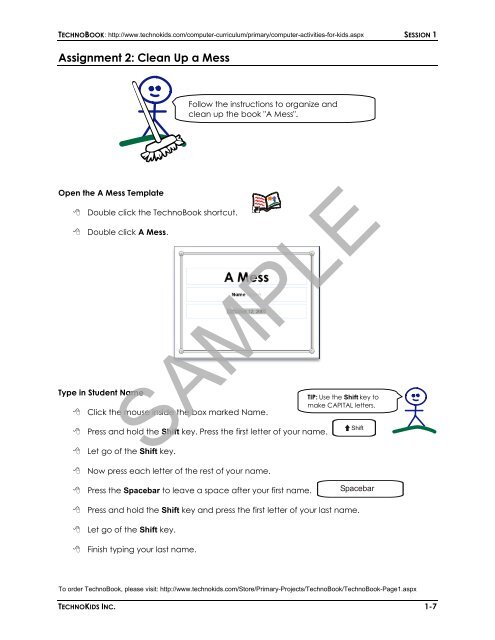 First Grade Computer Activities: Sample Lesson - TechnoKids