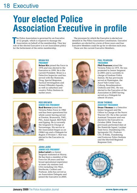 Executive in profile - The Police Association Victoria
