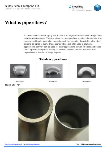 What is pipe elbow?