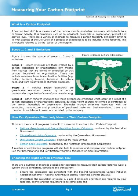 Factsheet 2.2: Measuring your Carbon Footprint