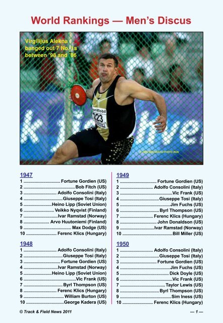 World Rankings â Men's Discus - Track & Field News