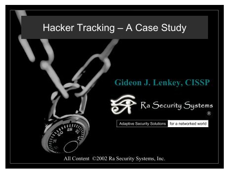 Hacker Tracking â A Case Study - Tracking Hackers