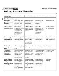 RUBRIC FOR ASSESSING PERSONAL NARRATIVE WRITING ...