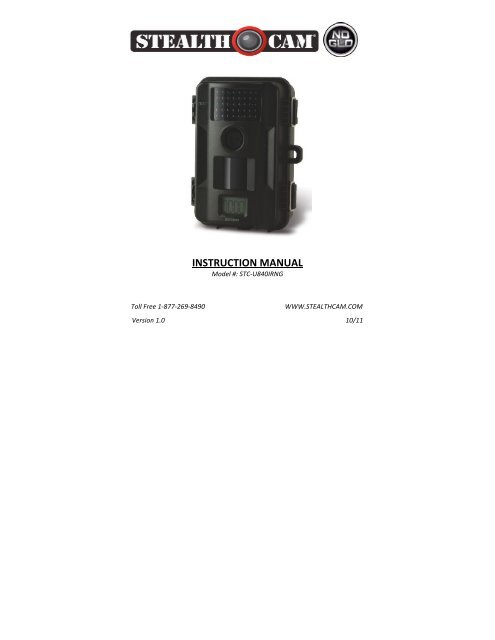 Stealth Cam Unit Ops Owner's Manual - Trail Camera