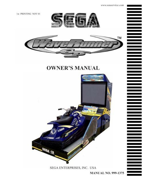 OWNER'S MANUAL - SEGA Arcade