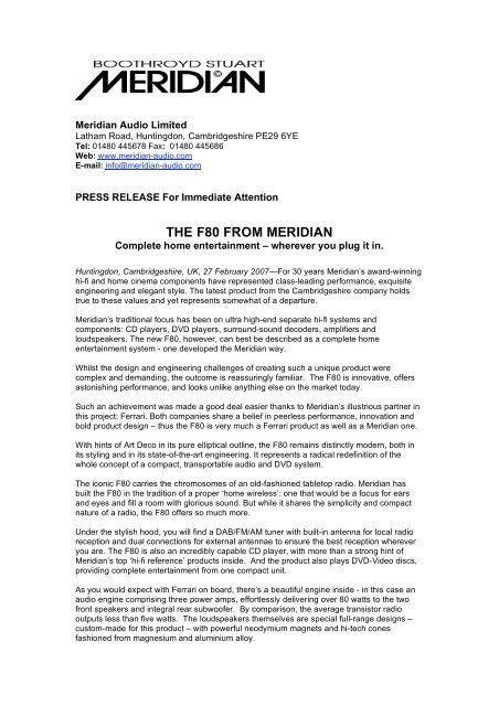 Meridian F80 Ferrari