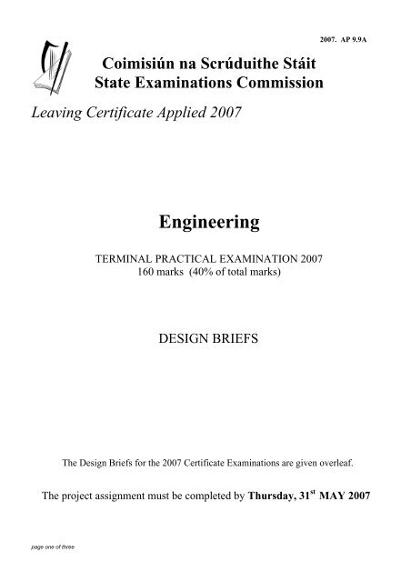 Engineering practical brief '07.pdf - Leaving Certificate Applied