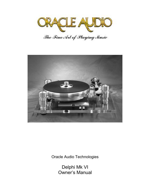 Oracle Audio MK V Owner's Manual DELPHI MARK IV