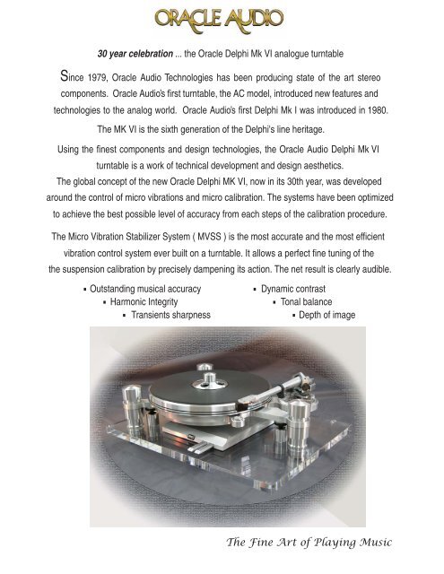 Oracle Audio Delphi MK VI