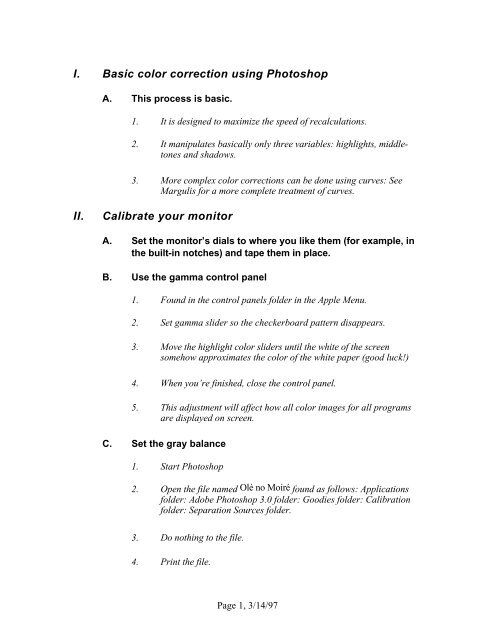 Basic Color Correctionn Using Photoshop