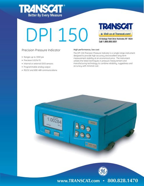 Druck DPI150 Precision Pressure Indicator - Transcat