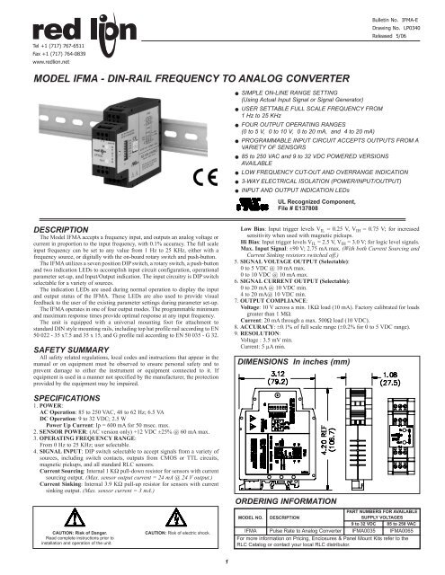 IFMA Data Sheet/Manual PDF - Farnell