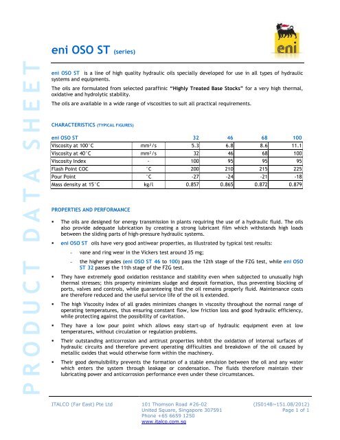 ENI OSO ST Series - TransDiesel