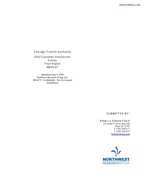 2004 CTA Customer Satisfaction Survey Final Report_submittâ