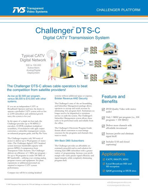 DTS-C Datasheet - Transparent Video Systems