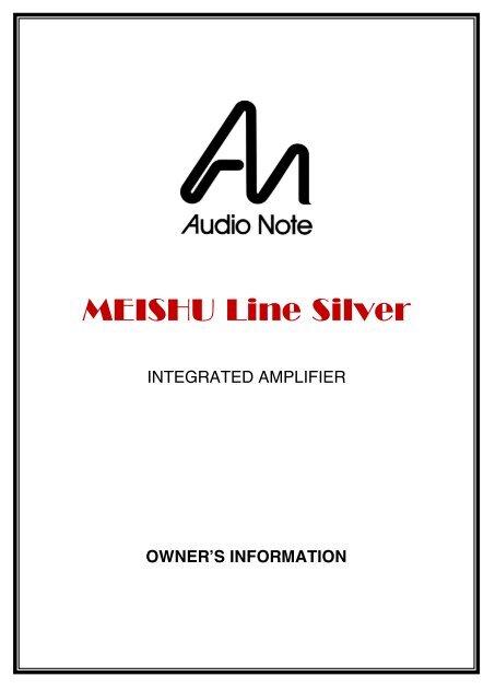 Meishu Line Silver - Audio Note