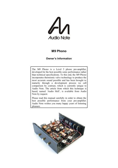 M9 Phono 2007 - Audio Note