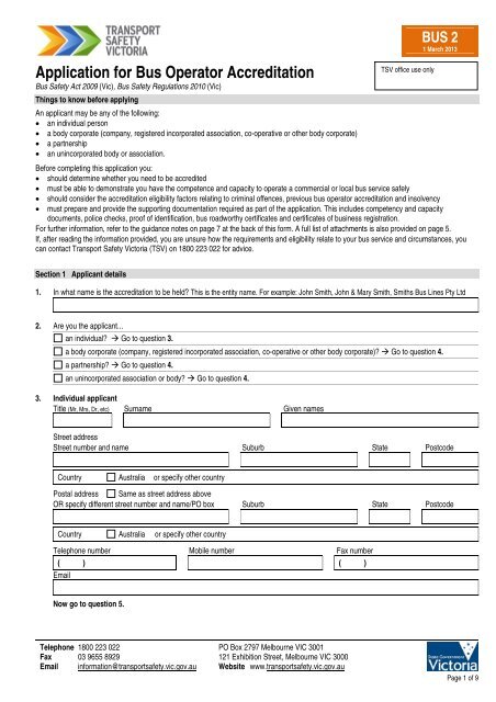 Bus operator accreditation - Transport Safety Victoria