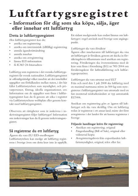 Luftfartygsregistret - Transportstyrelsen