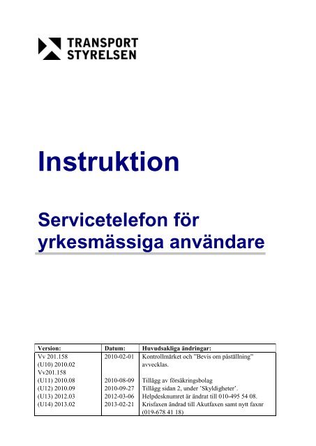 Instruktion - Transportstyrelsen