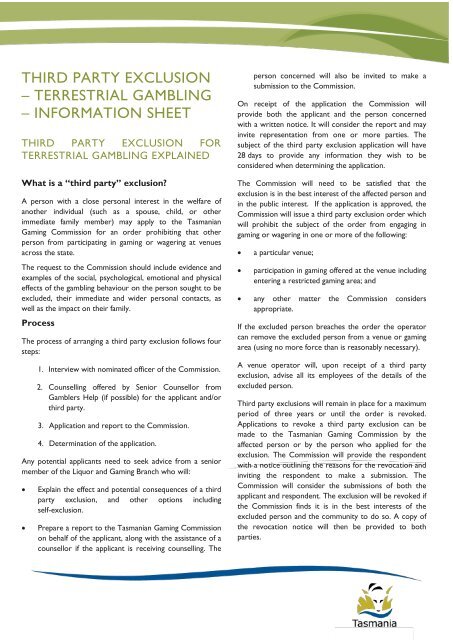 Third Party Exclusion Fact Sheet - Venue
