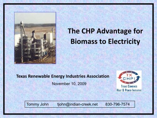 The CHP Advantage for Biomass to Electricity - Texas Renewable ...