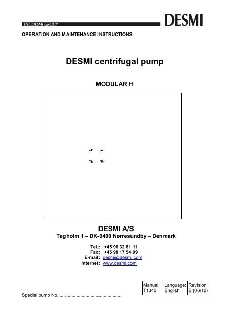 DESMI centrifugal pump MODULAR H DESMI A/S