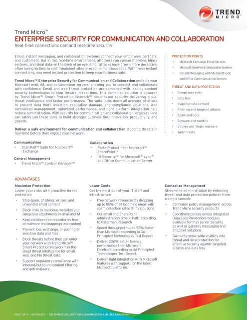 enterprise security for communication and collaboration - Trend Micro