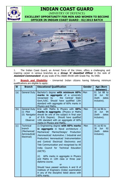 Assistant Commandant - Indian Coast Guard