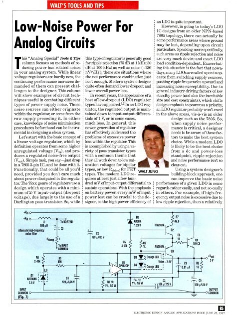 Low-Noise Power For Analog Circuits - Walt Jung