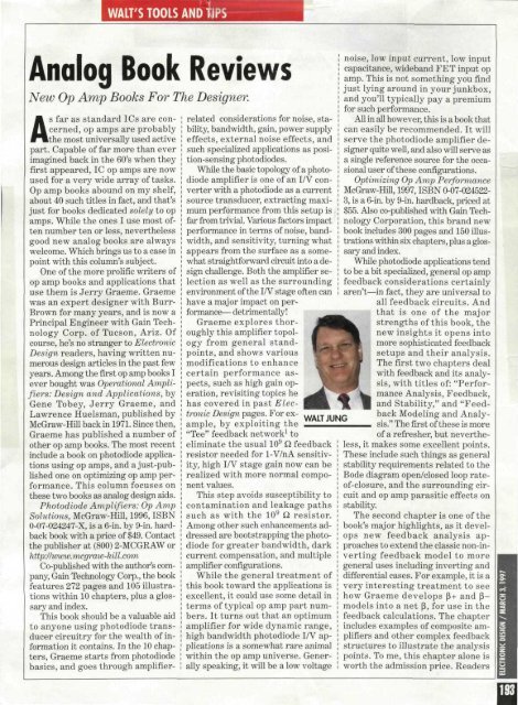 Analog Book Reviews - Walt Jung