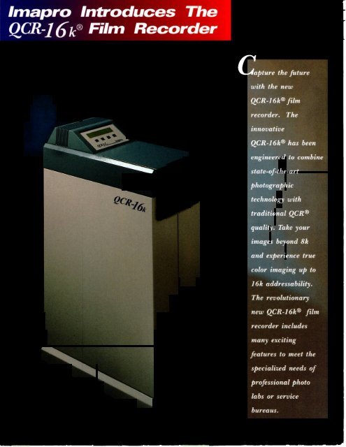 Imapro QCR 16K - Professional Marketing Services, Inc.