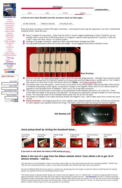 .construction... the dummy coil check pickup detail ... - The Blue Guitar