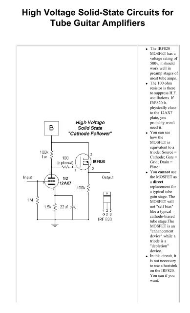 High Voltage Solid-State Circuits for Tube Guitar ... - The Blue Guitar