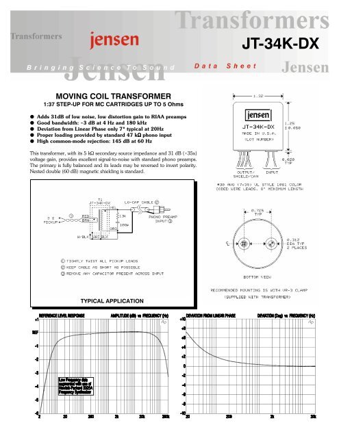 Jensen Transformers JT-34K-DX Datasheet
