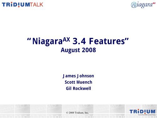 niagara 3.4 features - Tridium