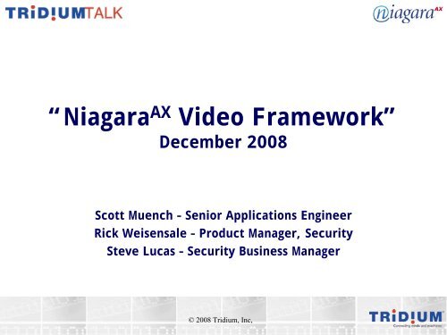 niagara video framework - Tridium