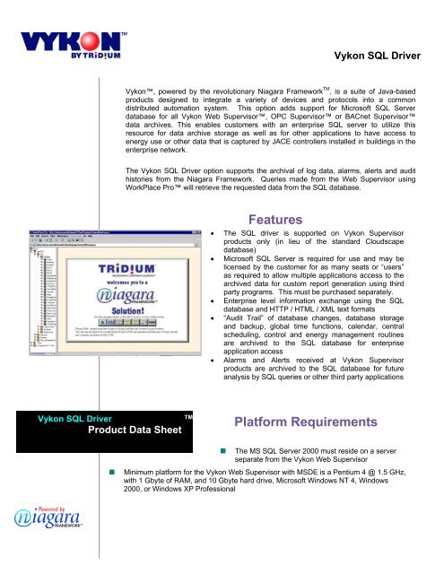 SQL Driver - Tridium