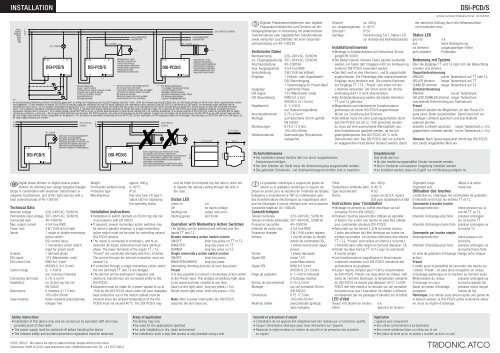 DSI-PCD/S INSTALLATION - Tridonic