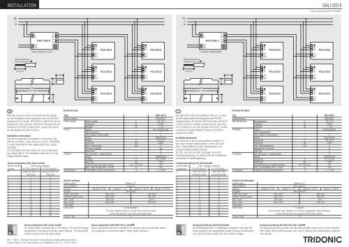 DALI-DSI II INSTALLATION - Tridonic