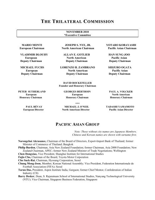 pacific asian group - Trilateral Commission