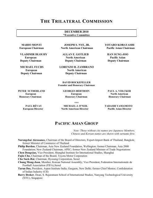 pacific asian group - Trilateral Commission