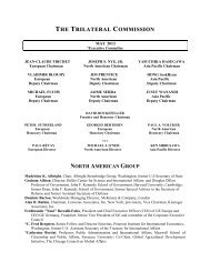 North American Membership List. - Trilateral Commission