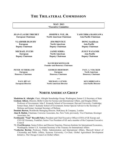 north american group - Trilateral Commission