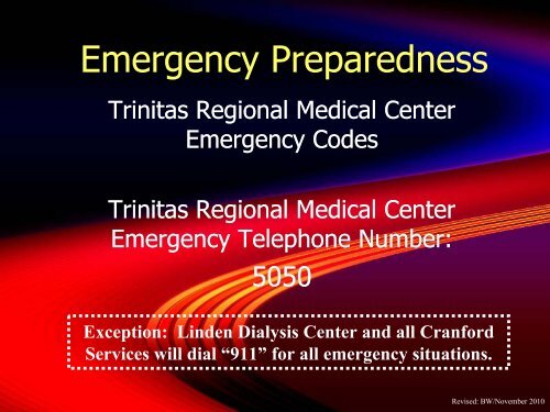 Emergency Codes - Trinitas Hospital