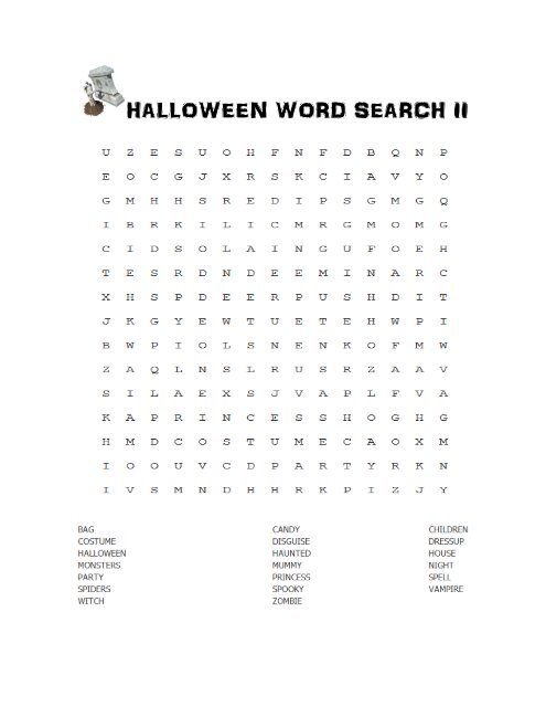 HALLOWEEN WORD SEARCH II - Trivia Champ