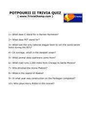 To Print This Quiz - Trivia Champ