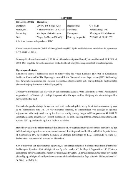 Rapport ICAO Annex 13 format