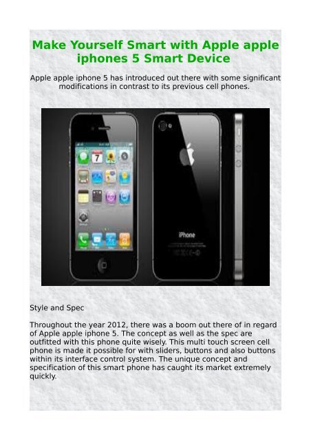 Make Yourself Smart with Apple apple iphones 5 Smart Device